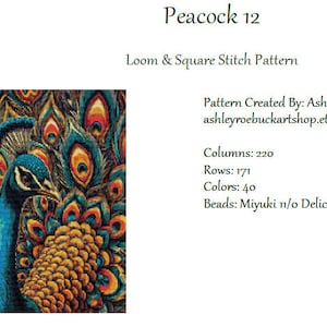 Peacock Loom & Peyote Patterns - Large Bead Tapestry Using Miyuki 11/0 ...