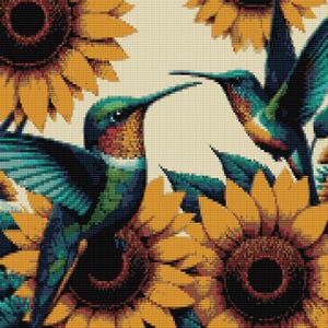 Hummingbirds and Sunflowers Loom & Peyote Patterns for Bead Tapestry ...