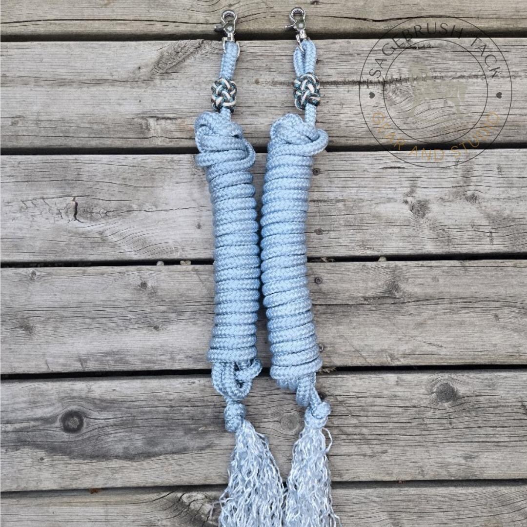5/8" 21ft Driving Lines/ Reins, Sky Blue With Abyss/ Cream Accents - Etsy