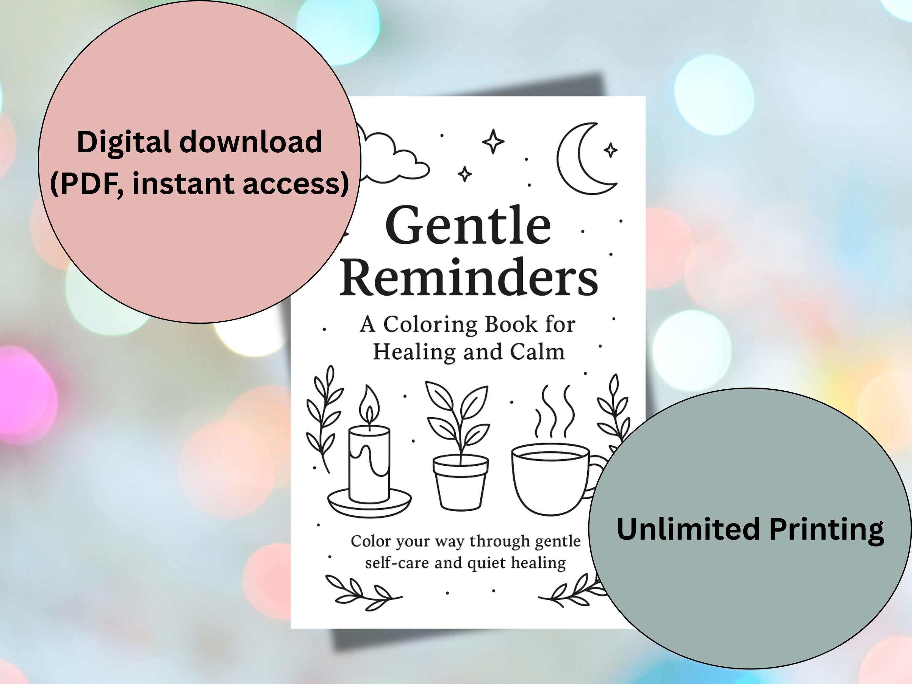Gentle Reminders Coloring Book for Seasonal Depression, Printable Self ...