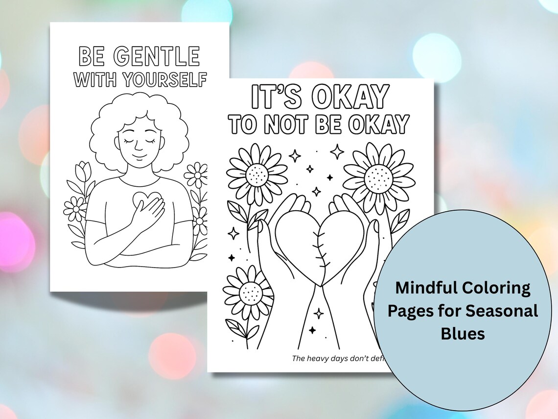 Gentle Reminders Coloring Book for Seasonal Depression, Printable Self ...