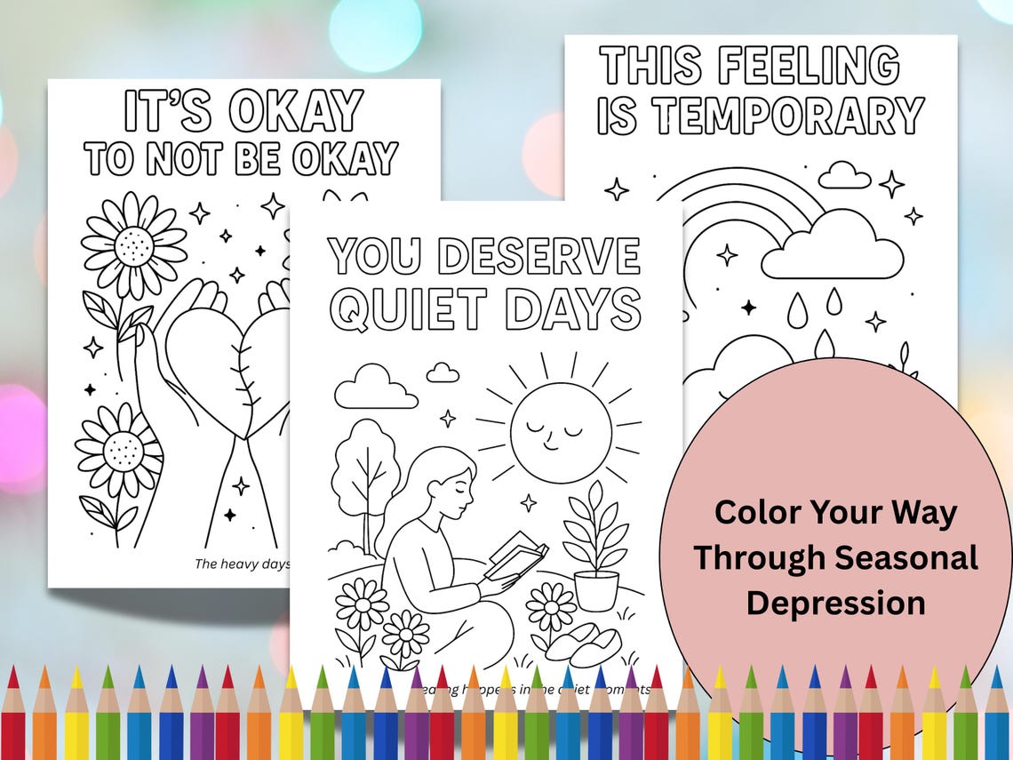 Gentle Reminders Coloring Book for Seasonal Depression, Printable Self ...