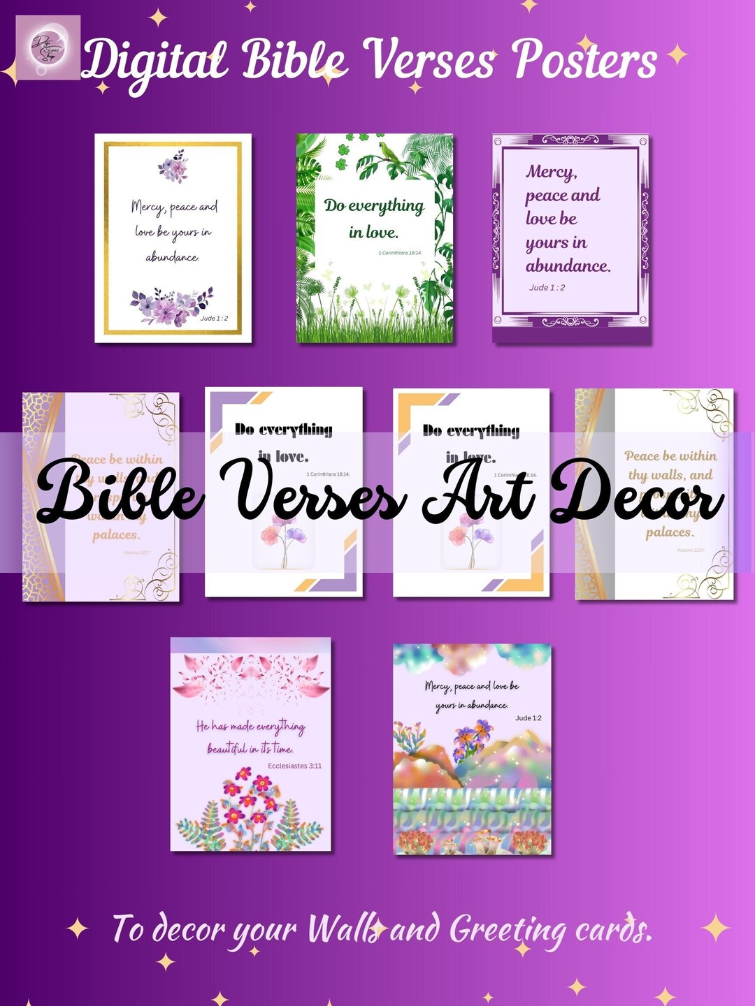 Digital Bible Verses Posters-digital Bible Verses for Living Room ...
