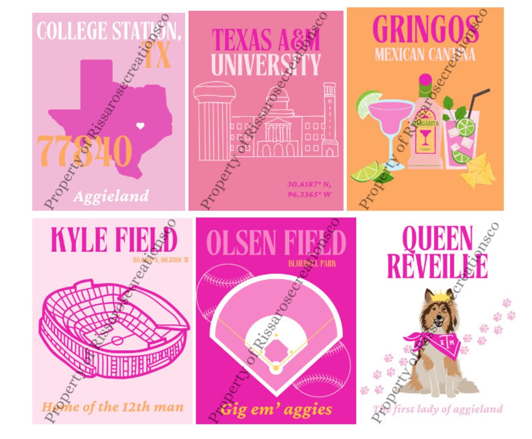 Preppy Texas A&m/aggieland Wall Prints - Etsy