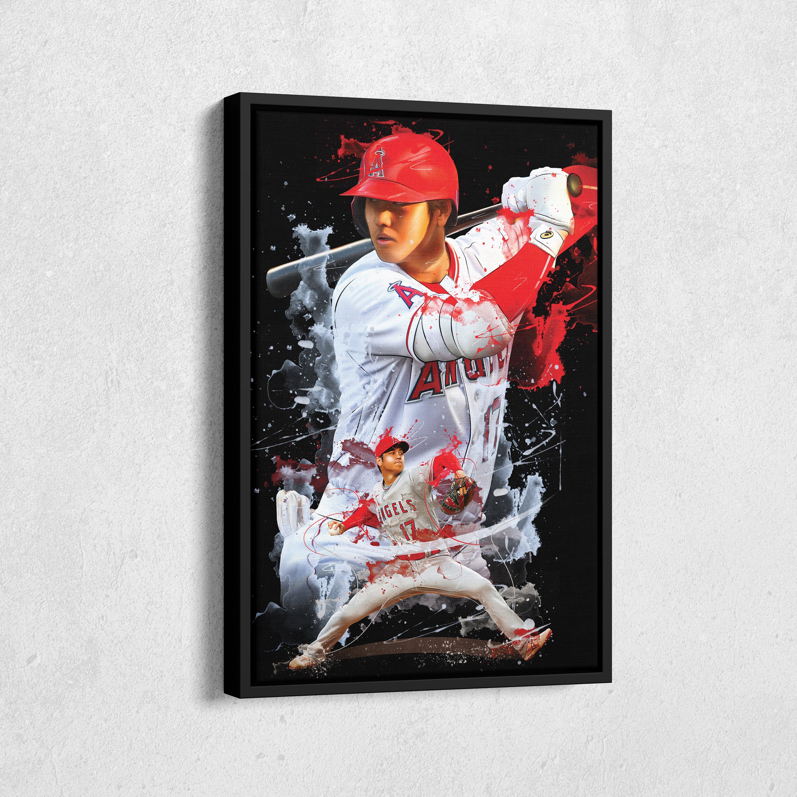 Shohei Ohtani Poster Los Angeles Angels MLB Artwork Framed Wall Art ...