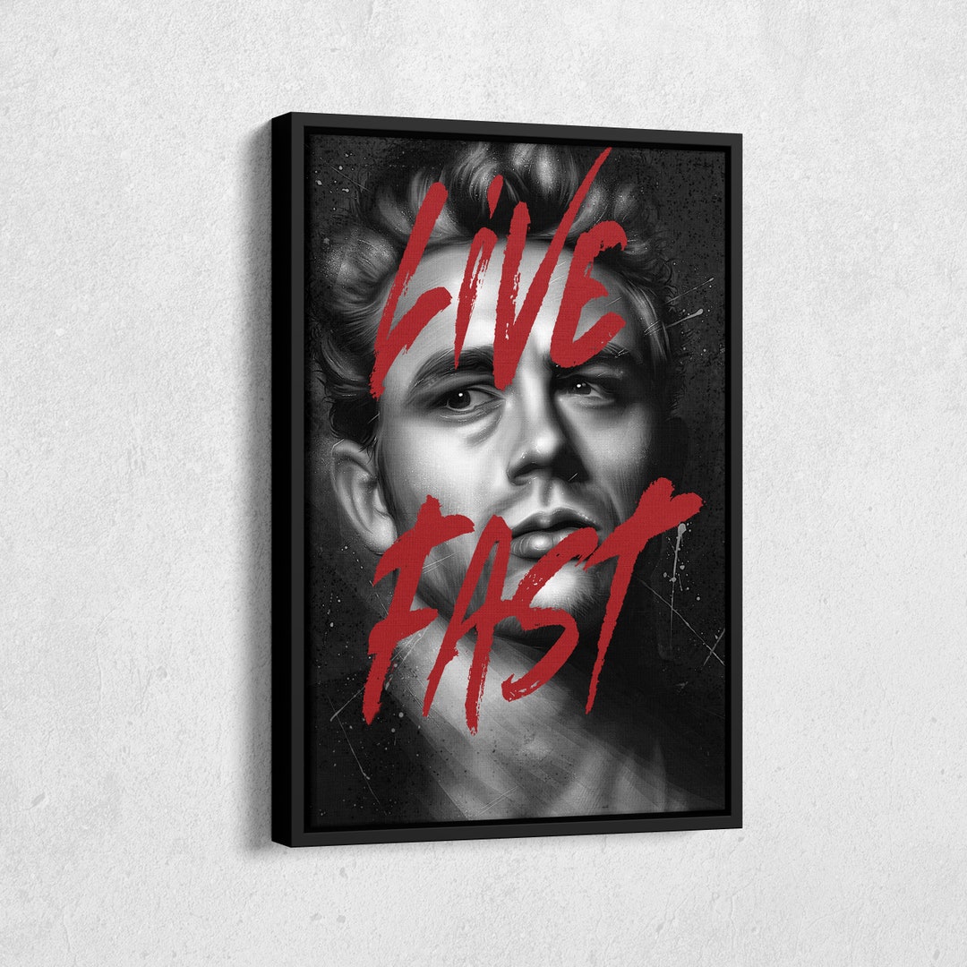 James Dean Poster Live Fast Actor Model Wall Art Home Decor Hand Made ...