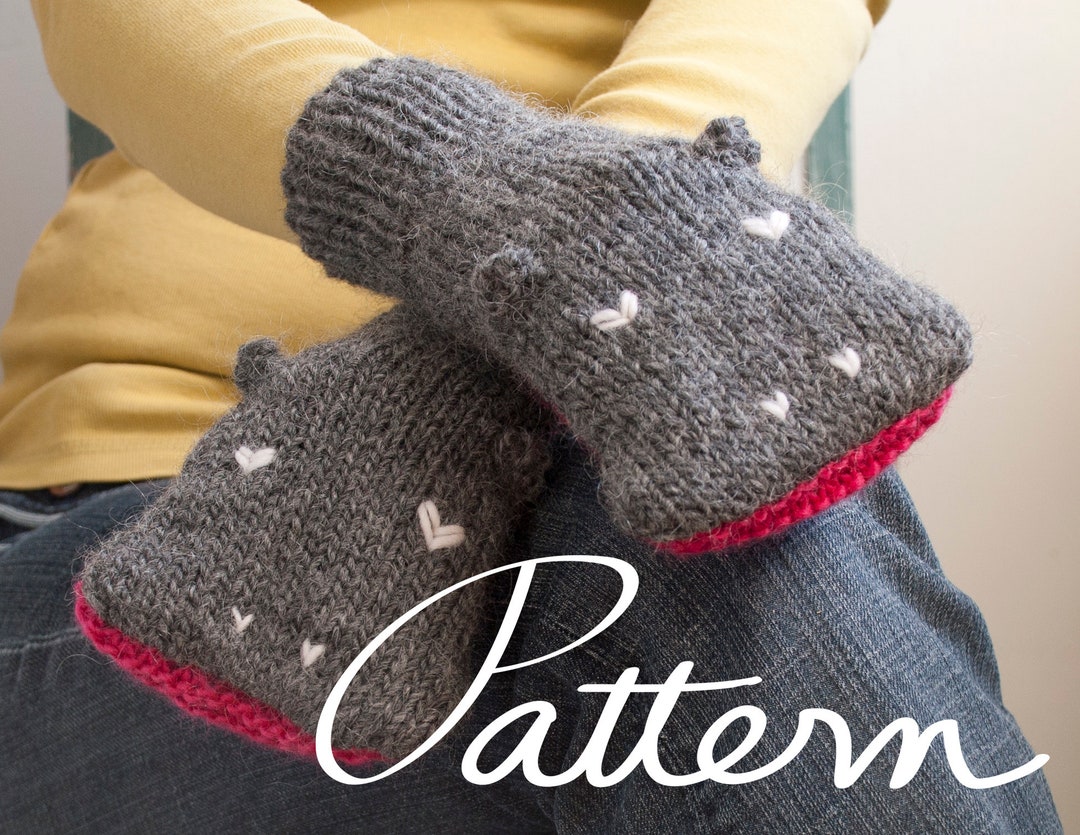 Knit Hippopotamus Mittens Pattern: Animal Hand Puppets (PDF Digital ...