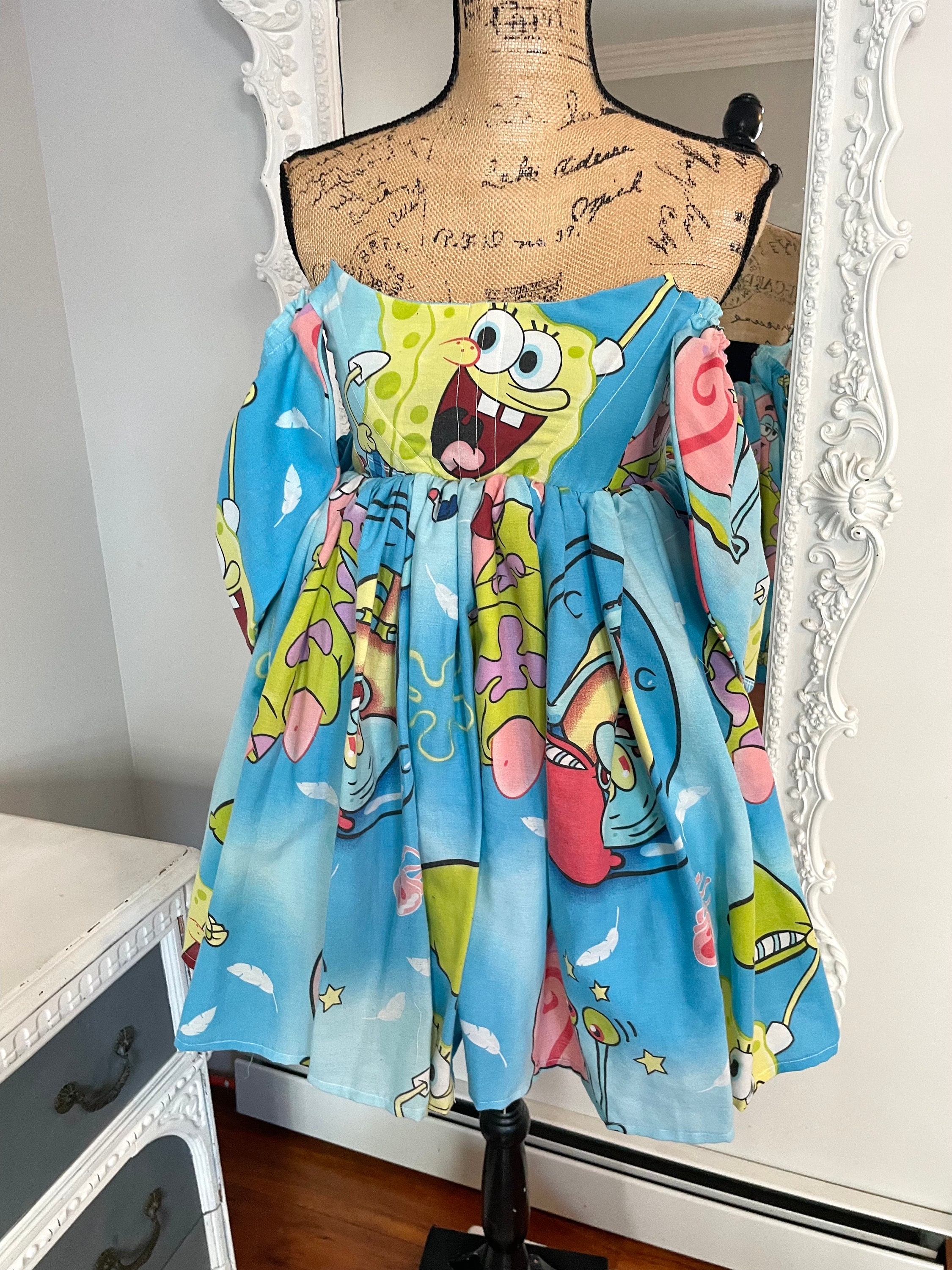 New York Couture One of a Kind 90s Y2K Reworked Spongebob Boned Corset ...