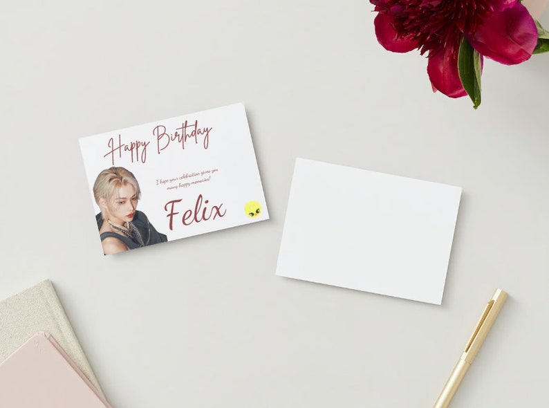 Felix Inspired Stray Kids Birthday Card Printable Digital Product ...