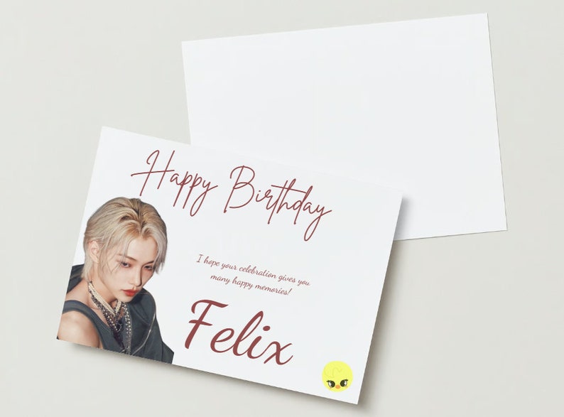 Felix Inspired Stray Kids Birthday Card Printable Digital Product ...