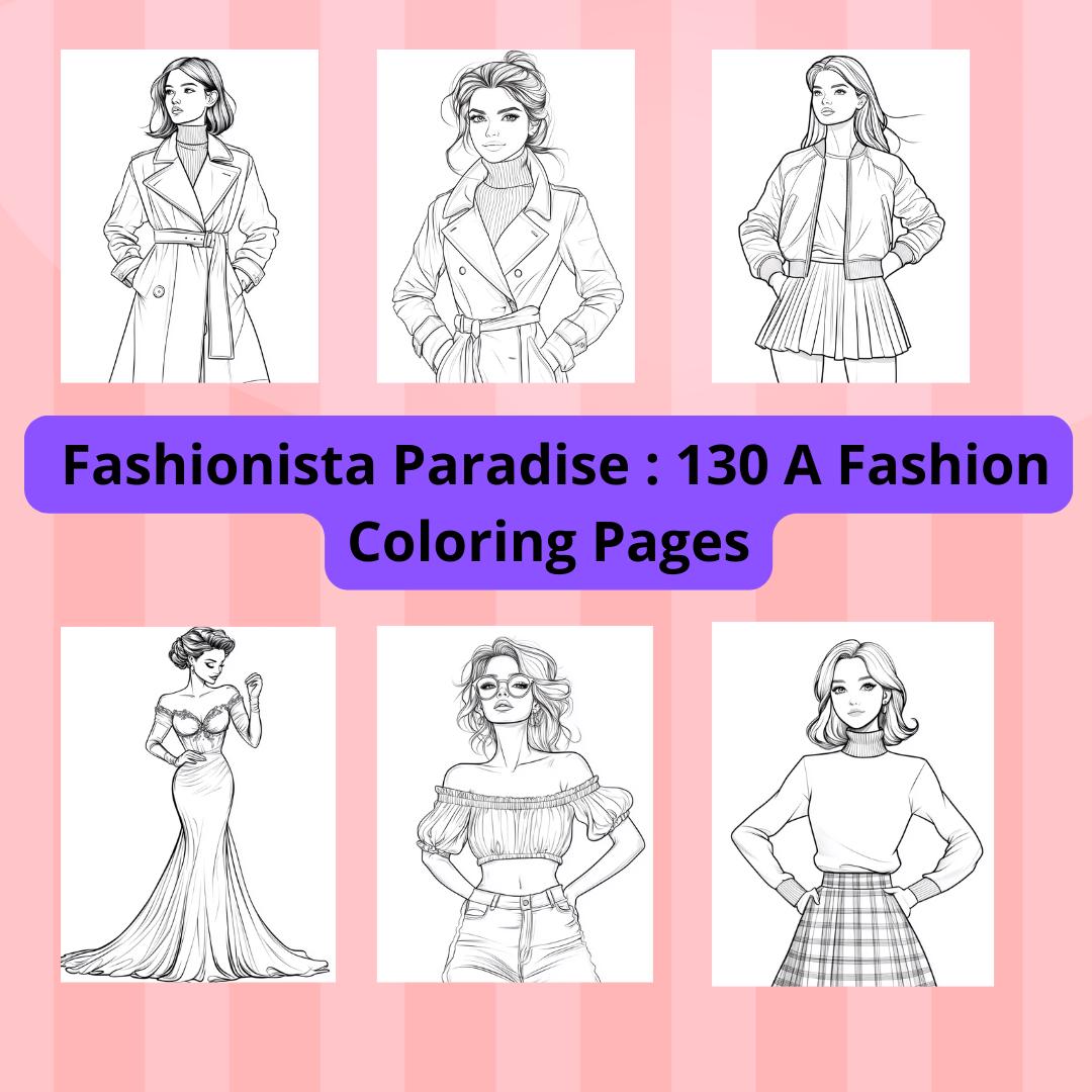Girl Fashion Coloring Pages for Girl: Grayscale Fantasy Anime Coloring ...