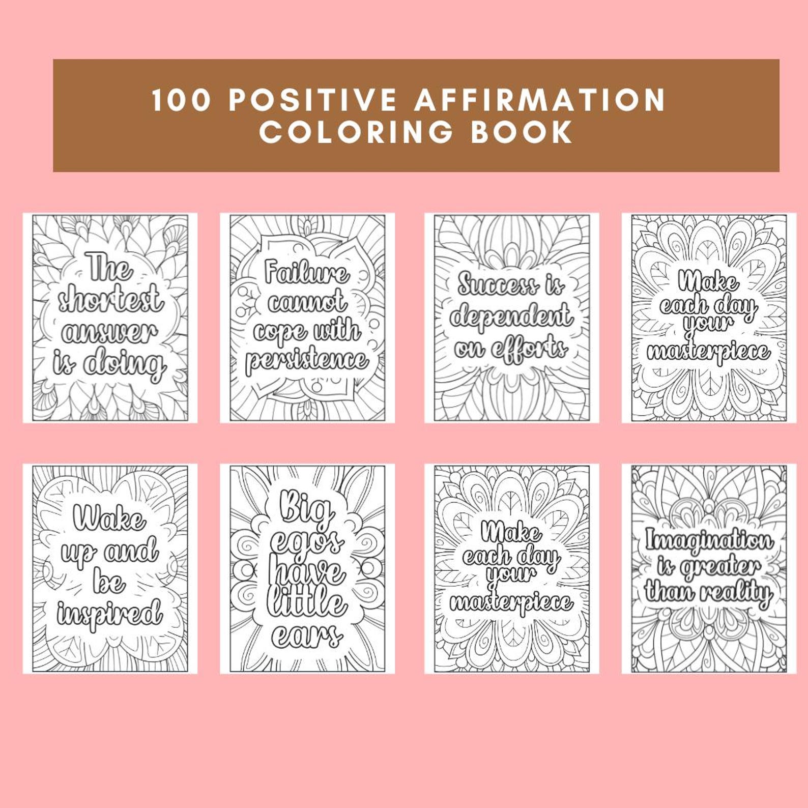 Positive Affirmation Coloring Book for Self-love & Confidence ...