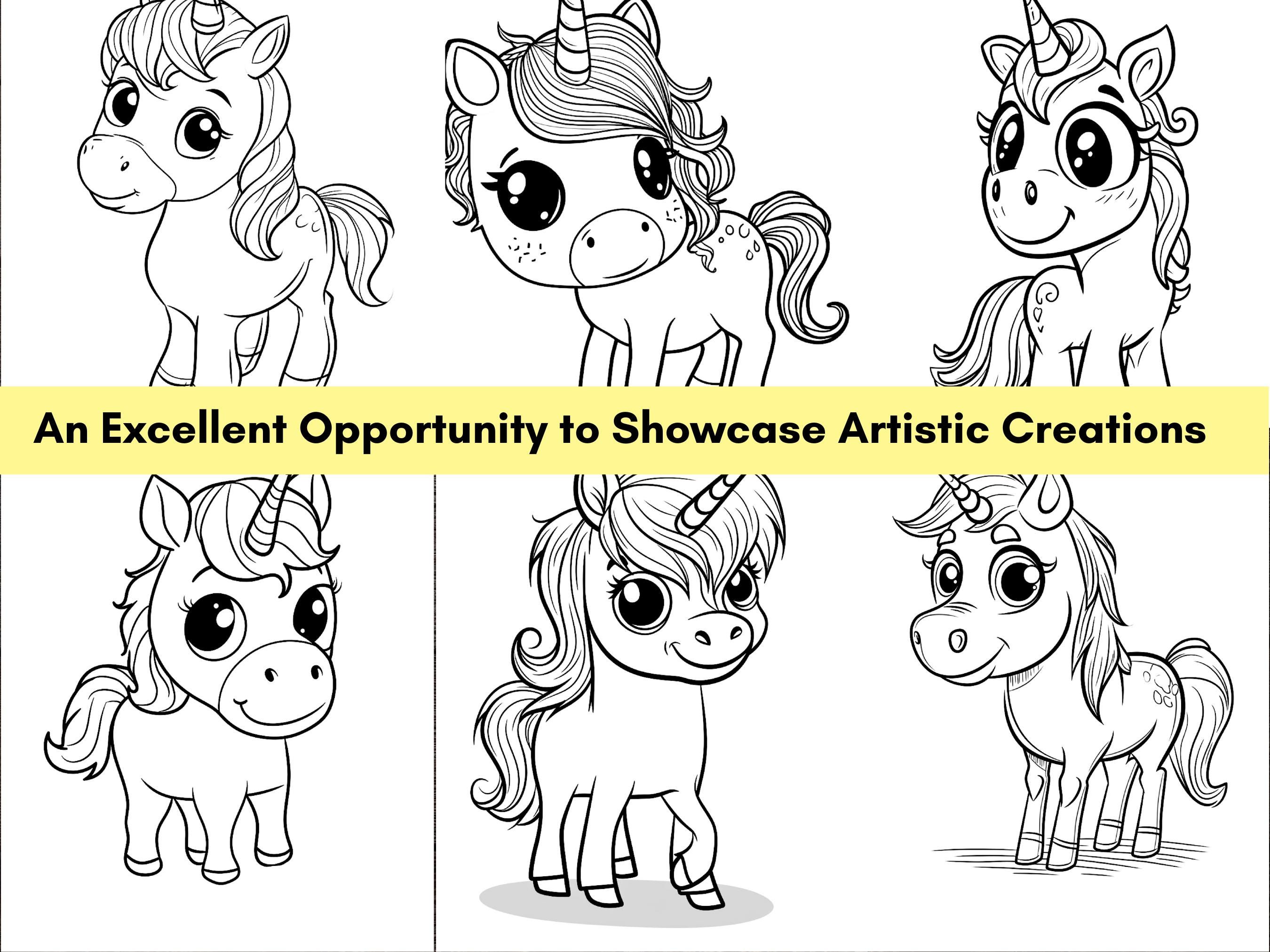 Cute Unicorn Coloring Pages for Kids Fun Creative Art for Imagination ...