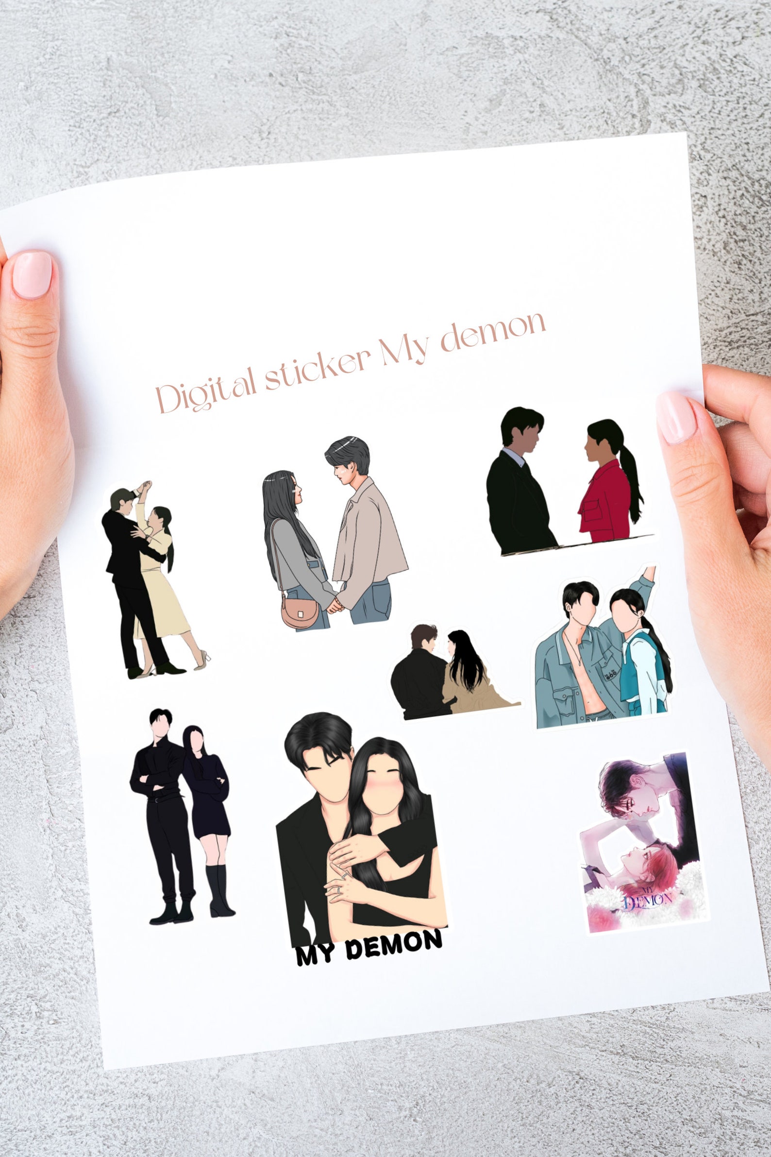 My Demon K-drama Sticker, Printable DIY Decor, Digital K-drama Fan ...