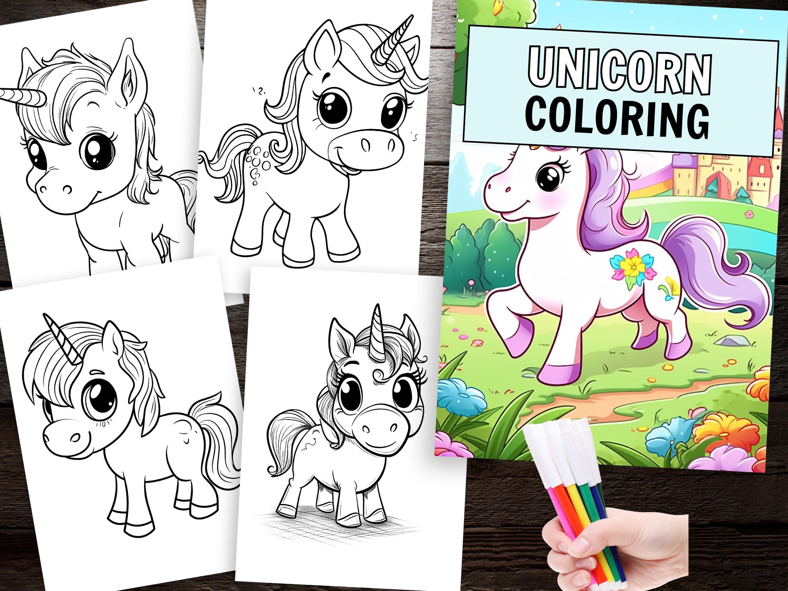 Cute Unicorn Coloring Pages for Kids Fun Creative Art for Imagination ...