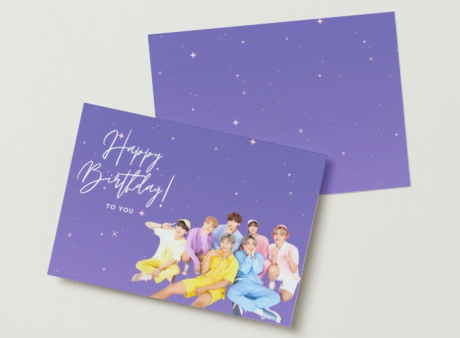 BTS Birthday Card Printable, Unique & Customizable Design, Digital ...