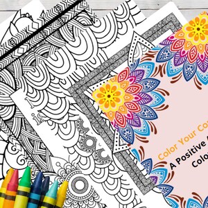 Positive Affirmation Coloring Book for Selfcare Mental Health Digital ...