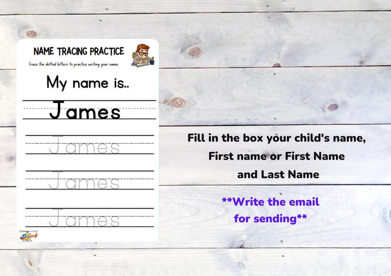 Personalized Name Tracing Sheets Handwriting Practice Worksheets for ...