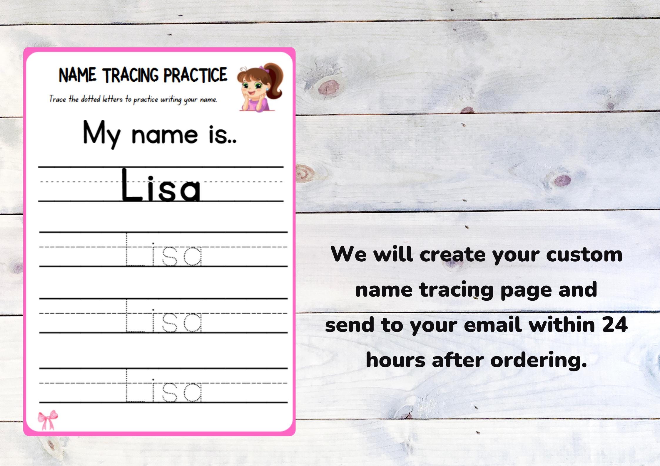 Personalized Name Tracing Sheets Handwriting Practice Worksheets for ...