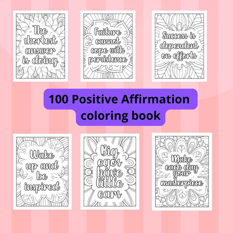 Positive Affirmation Coloring Book for Self-love & Confidence ...