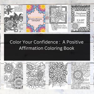 Positive Affirmation Coloring Book for Selfcare Mental Health Digital ...