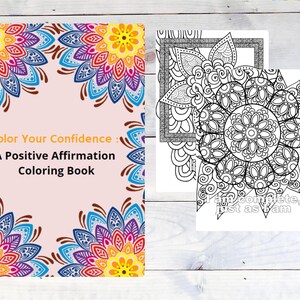 Positive Affirmation Coloring Book for Selfcare Mental Health Digital ...