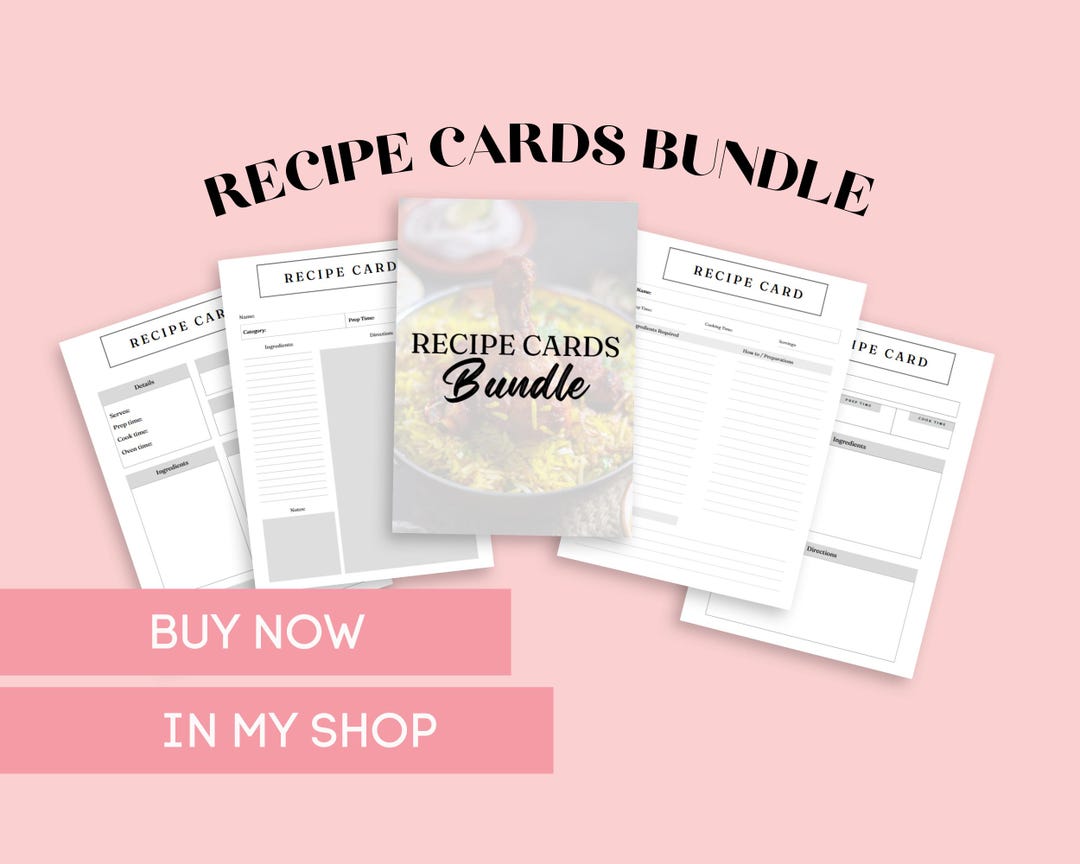 EDITABLE Recipe Binder Kit, Recipe Book Template BUNDLE, Cookbook Kit ...