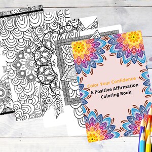 Positive Affirmation Coloring Book for Selfcare Mental Health Digital ...