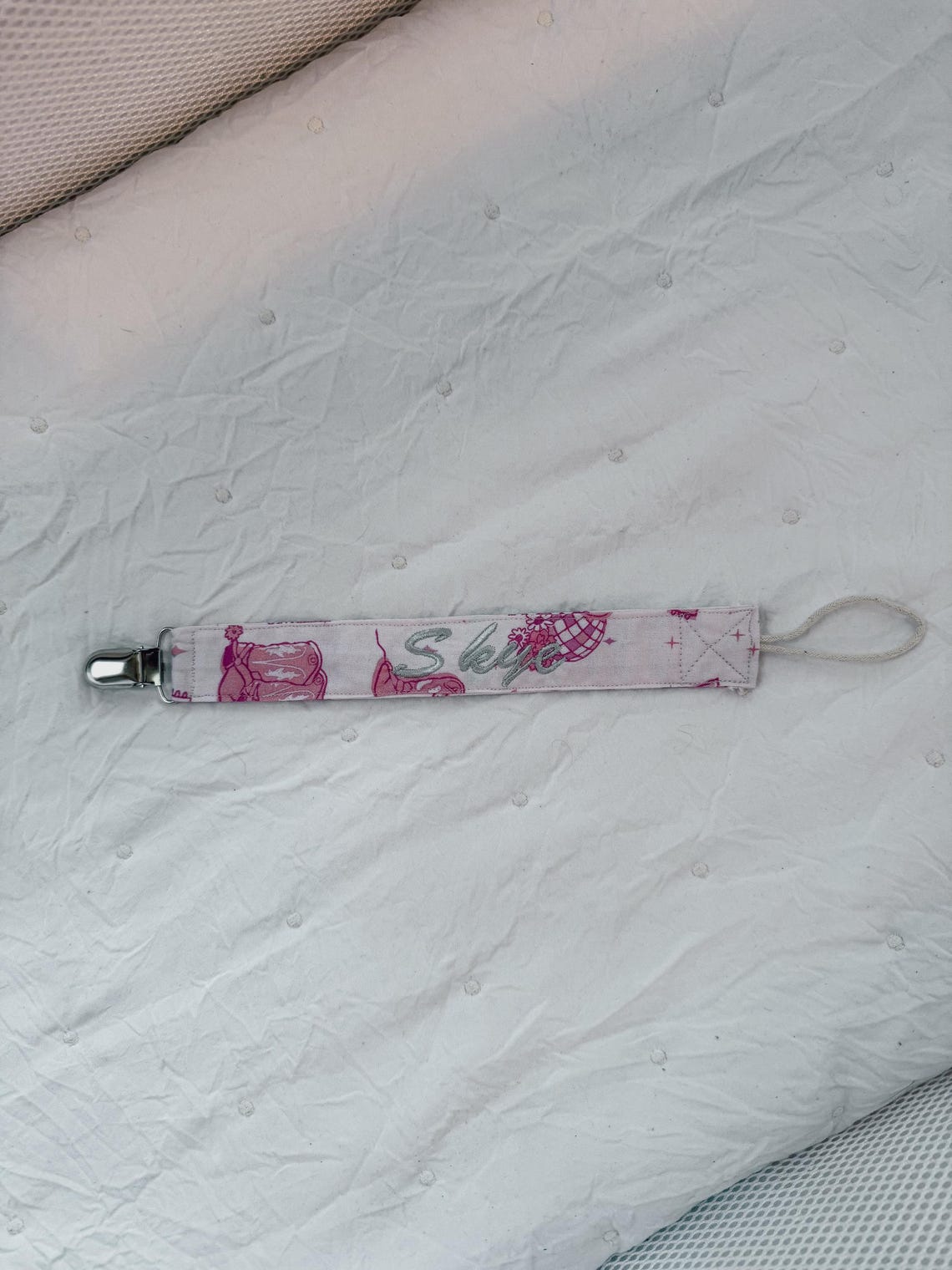 Handmade Western Baby Paci Clip | Personalized Pacifier Holder | Cow ...