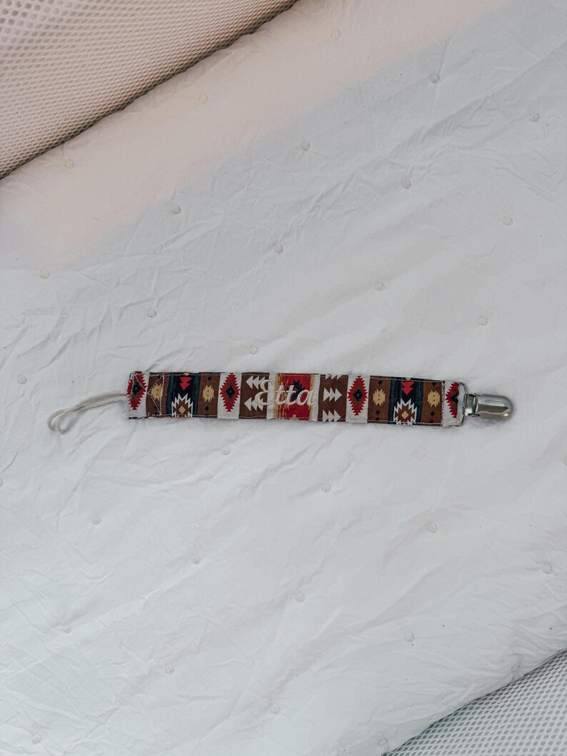 Handmade Western Baby Paci Clip | Personalized Pacifier Holder | Cow ...
