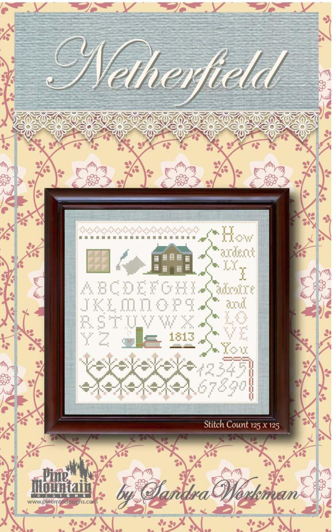 Netherfield Cross Stitch Chart | Pine Mountain Designs | Sandra Workman | Pride and Prejudice ...