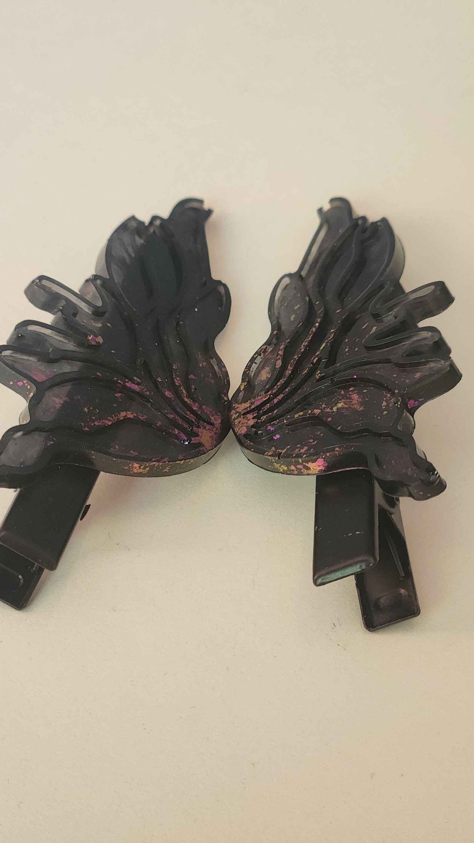 Iridescent Wing Hair Clips - Etsy