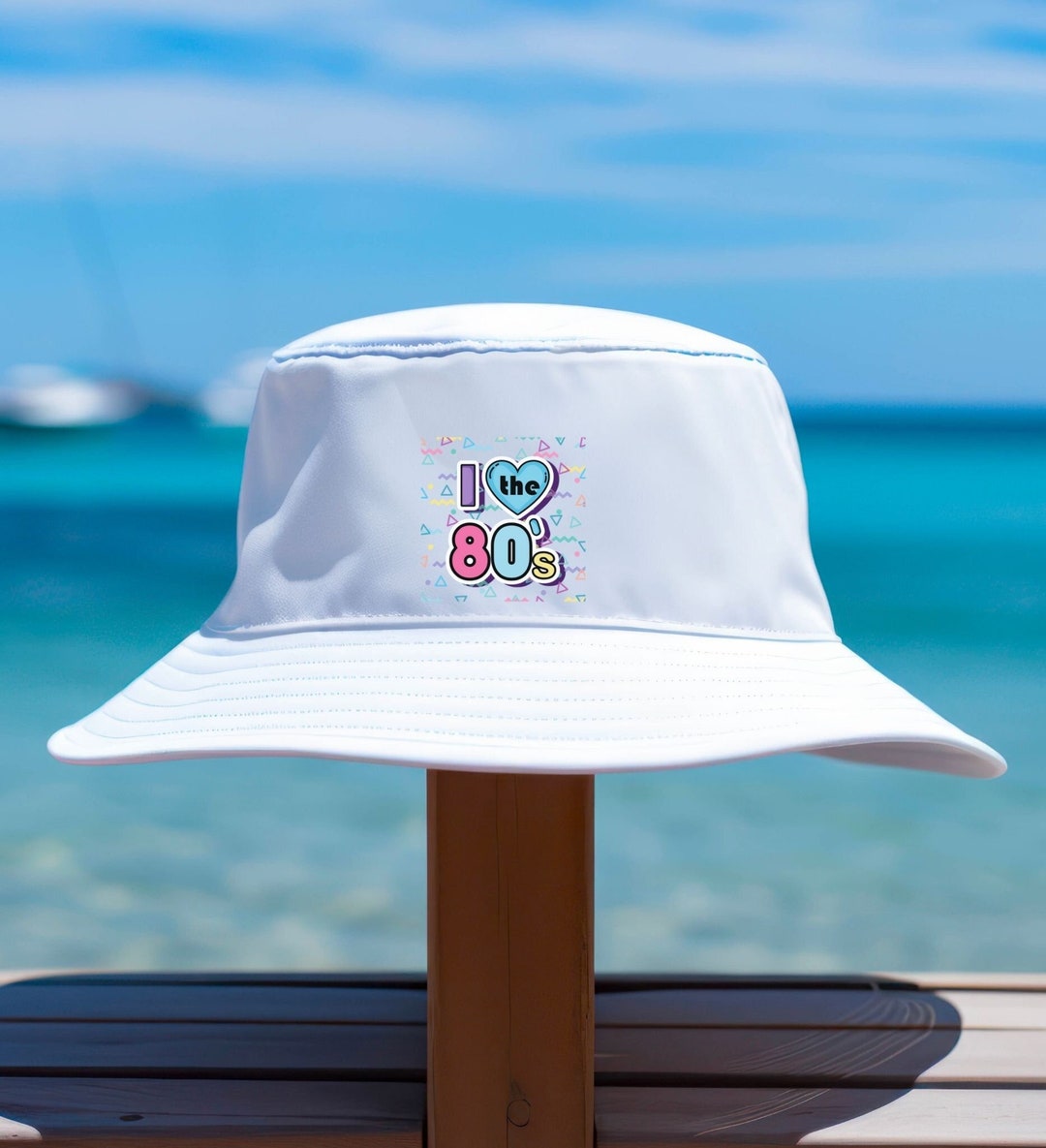 I Love 80s Bucket Hat (AOP), Retro Hat, Summer Hat, Boat Hat, Gift for ...