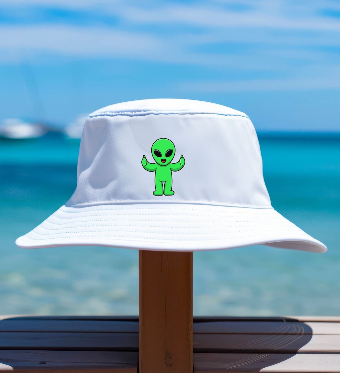Thumbs up Alien Bucket Hat AOP, Retro Bucket Hat, 90s Bucket Hat ...