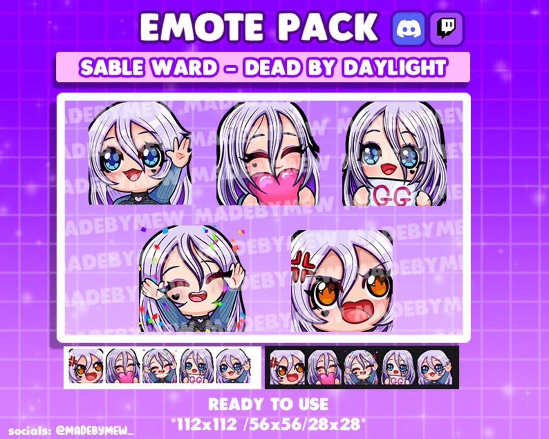 Sable Ward Cute Stream Emotes Goth Girl - Etsy 日本