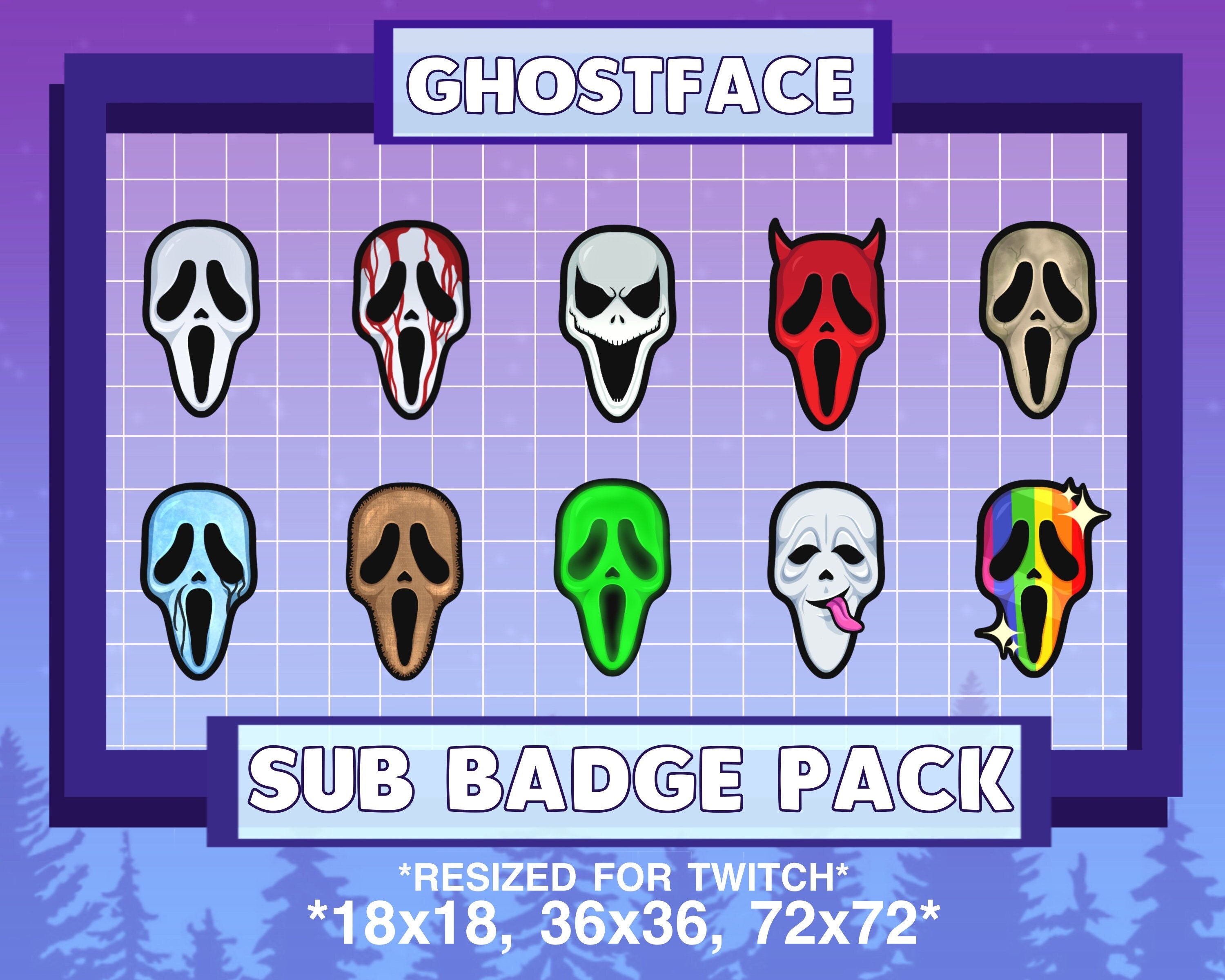 Cute Horror Badges Twitch - Etsy