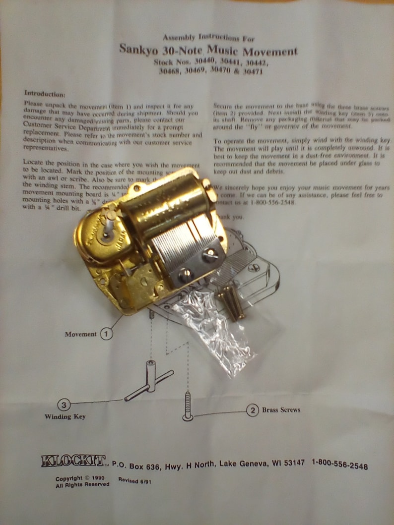 Sankyo 30-note Music Movement Plays "memories" - Etsy