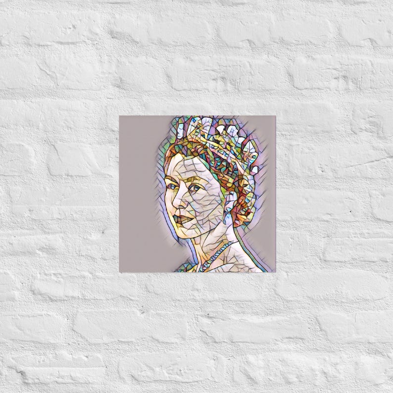 Young Queen Elizabeth II Art Poster | British Royal Family Decor ...