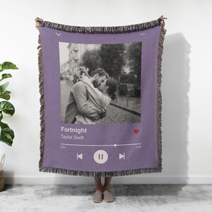 Custom Photo Woven Blanket, Personalized Music Blanket, Photo Blanket ...