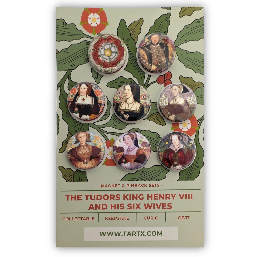 The Tudors King Henry VIII and His Six Wives Set of 8 Pins or Magnets ...