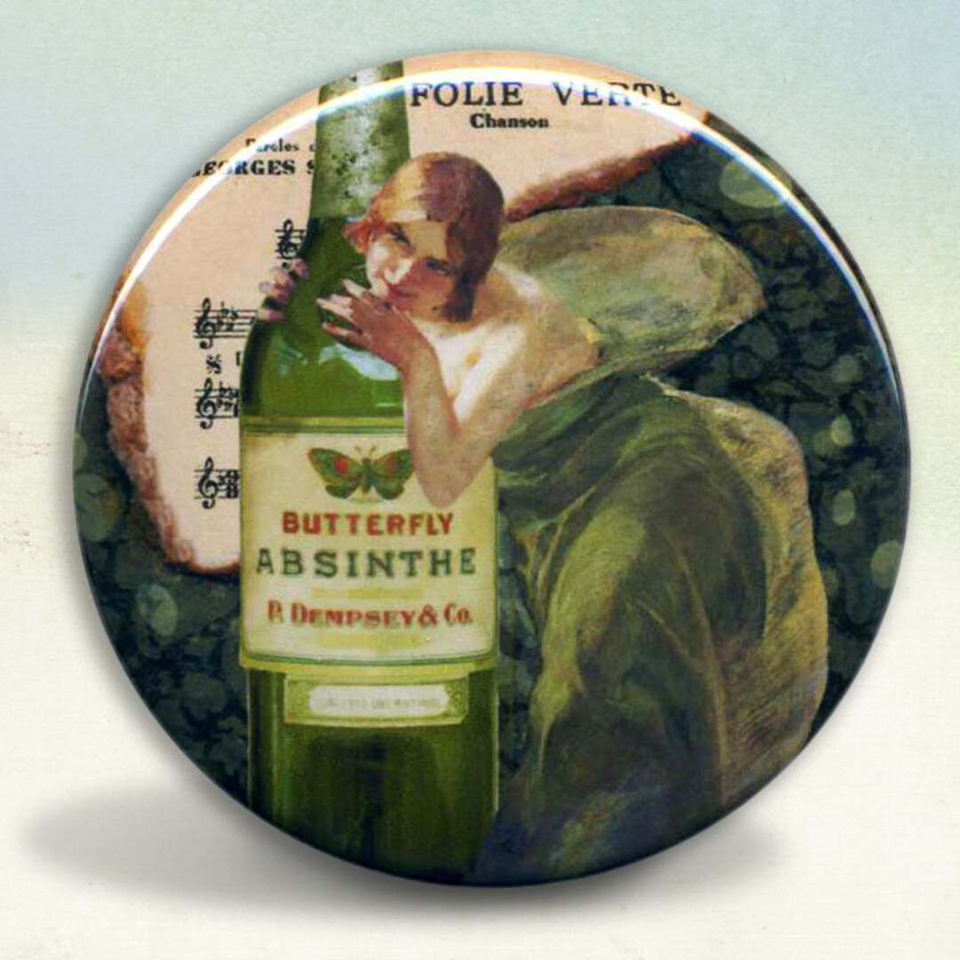 Absinthe Green Fairy Pocket Mirror - Etsy