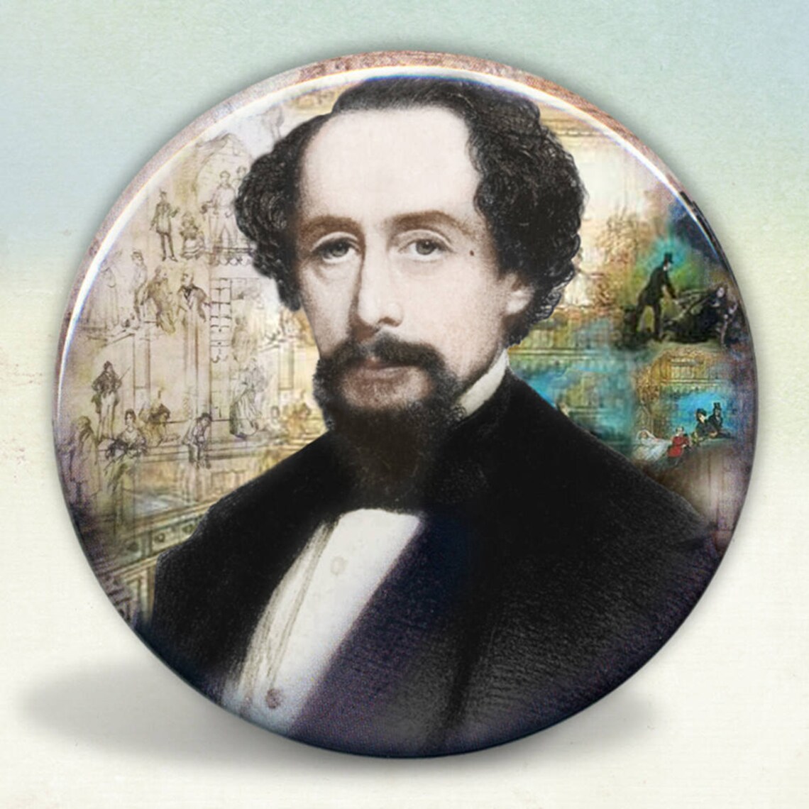 Charles Dickens Pocket Mirror Etsy