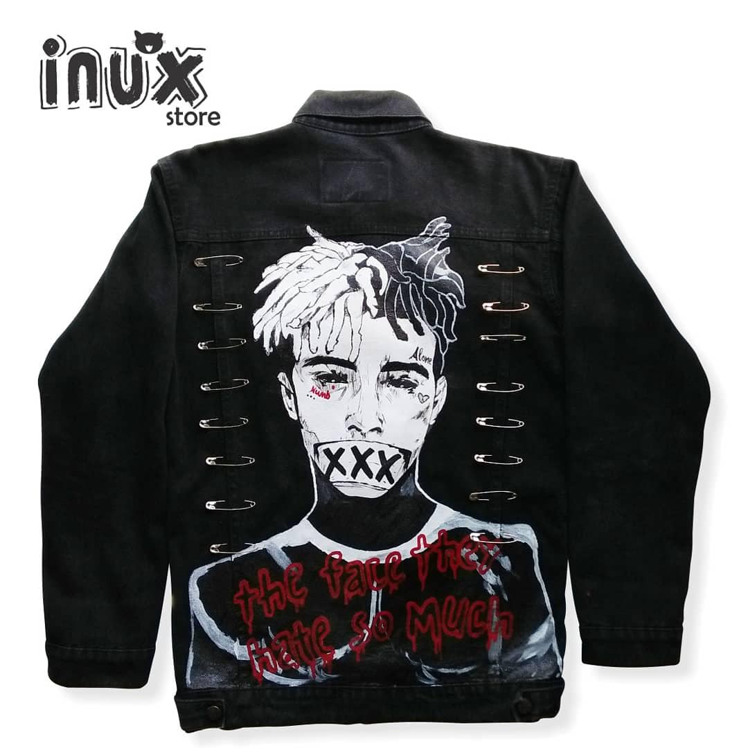 Hand-painted Xxxtentacion Denim Jacket | Custom Streetwear - Etsy