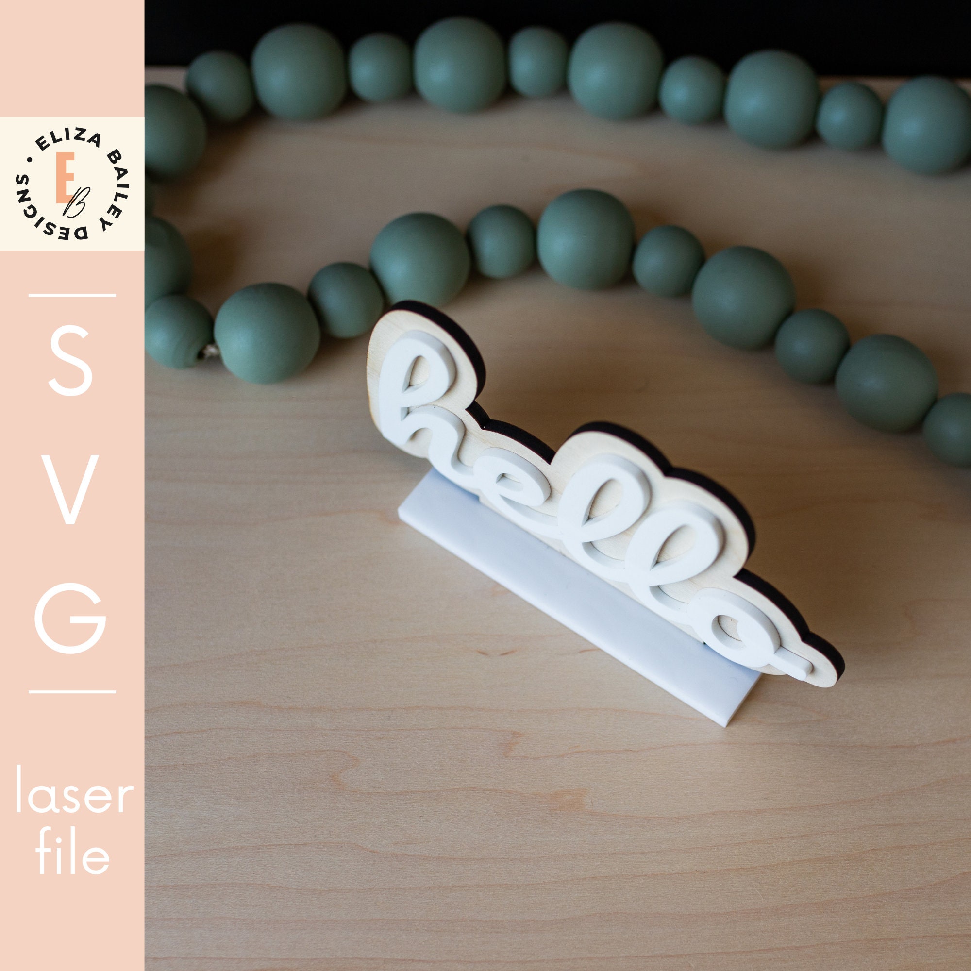 SVG Standing Sign Hello - Etsy