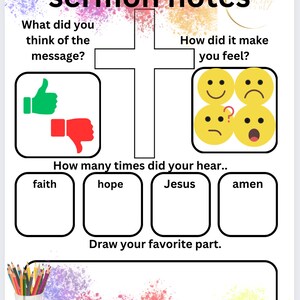 Pre Reader Printable for Sunday Notes - Etsy