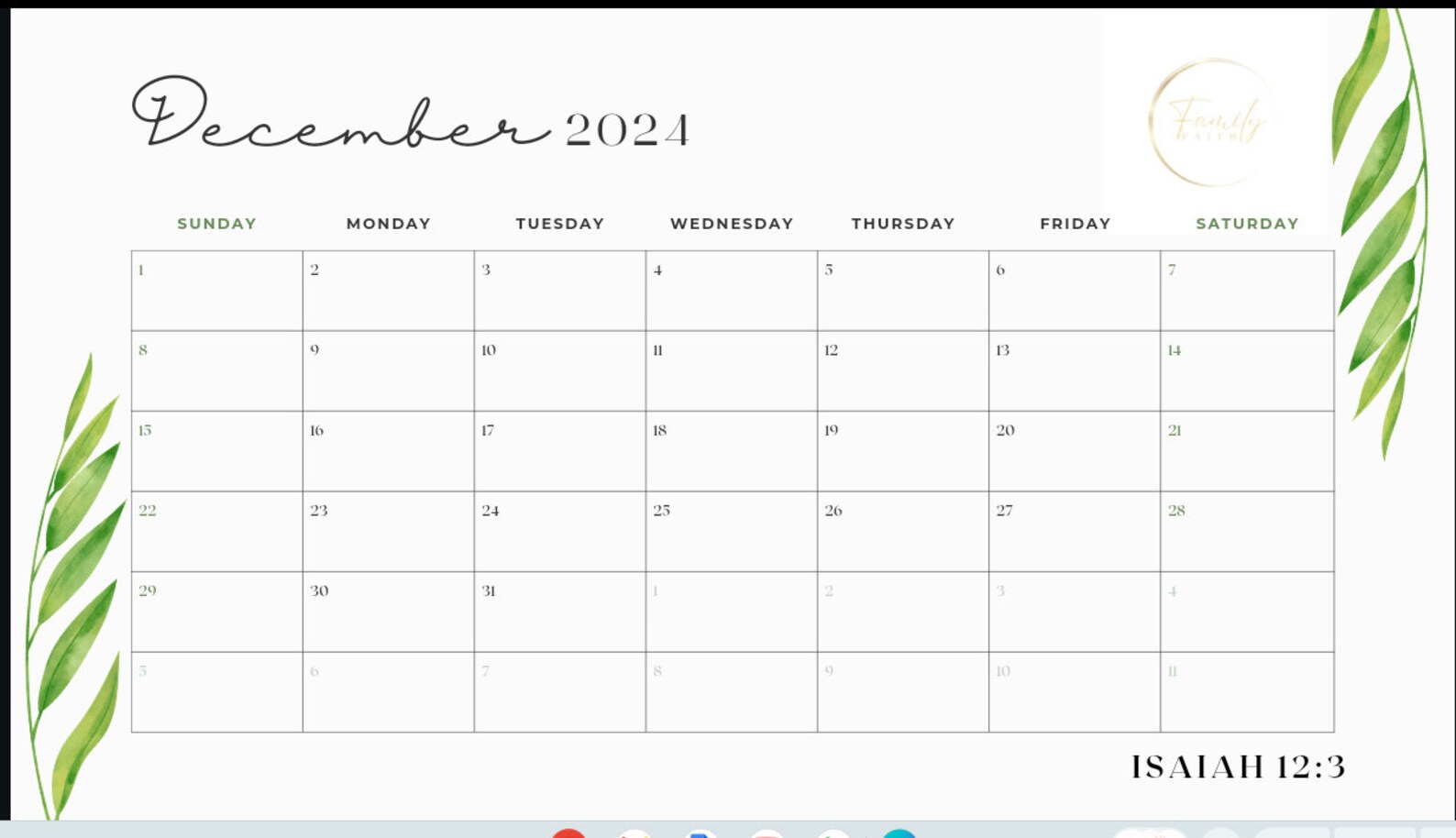 Printable Calendar - Etsy