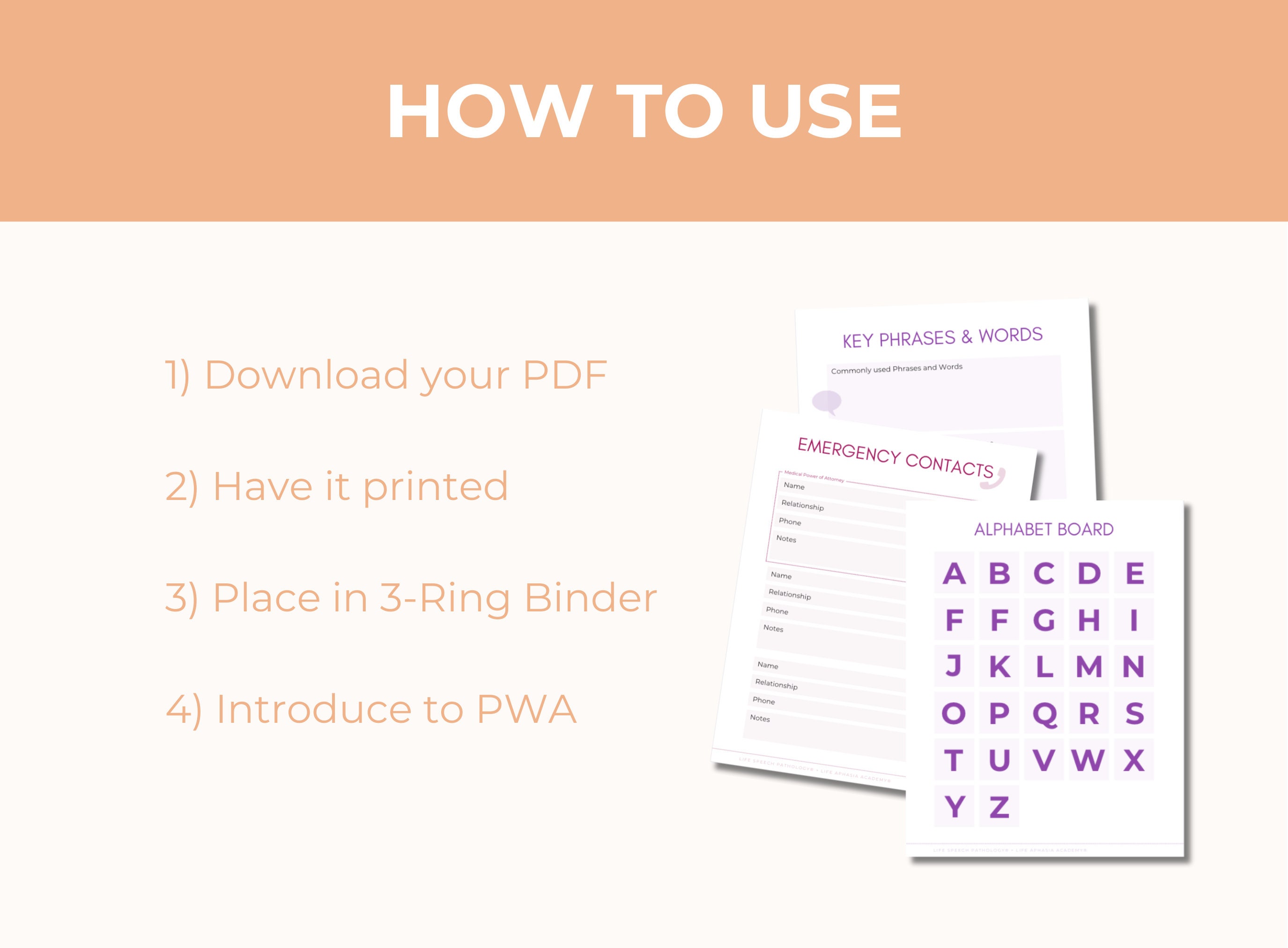 Communication Binder Template Aphasia, Stroke Survivor, Digital ...