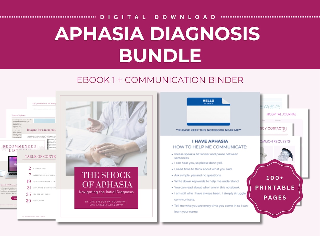 Aphasia Diagnosis Bundle | Hospital, Caregiver Family Support, SLP ...