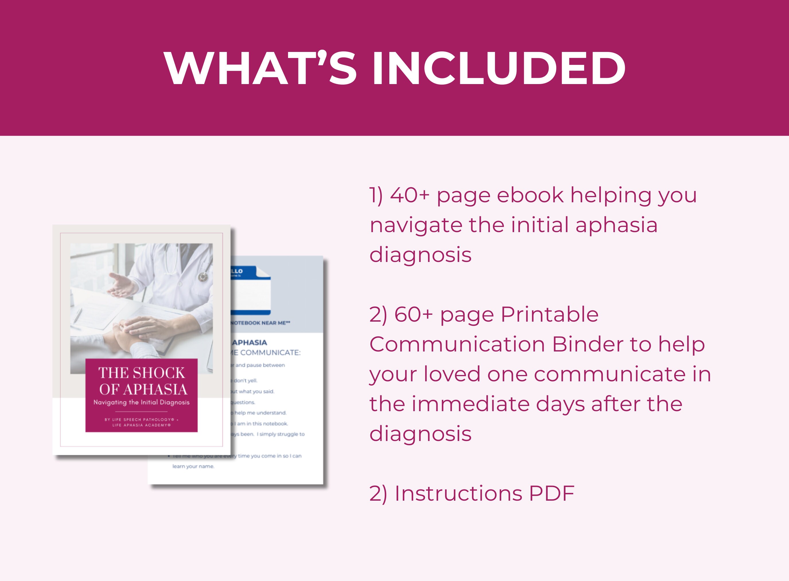 Aphasia Diagnosis Bundle Hospital, Caregiver Family Support, SLP ...