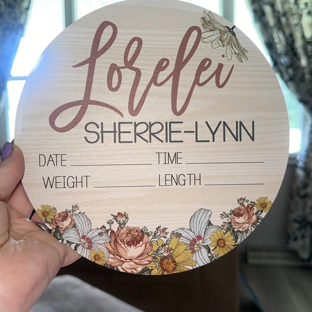 Baby Birth Stat Sign, Personalized Birth Announcement, Printed Newborn ...